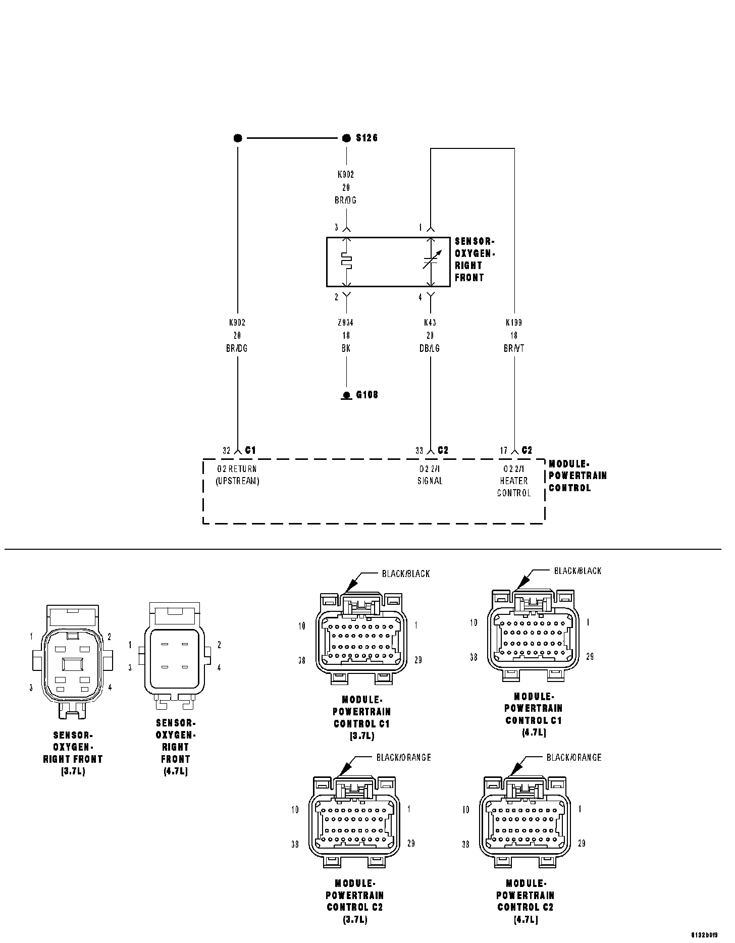 P0155 — 2005 Dodge and Ram Dakota 4WD V8-4.7L VIN N Service Manual ...
