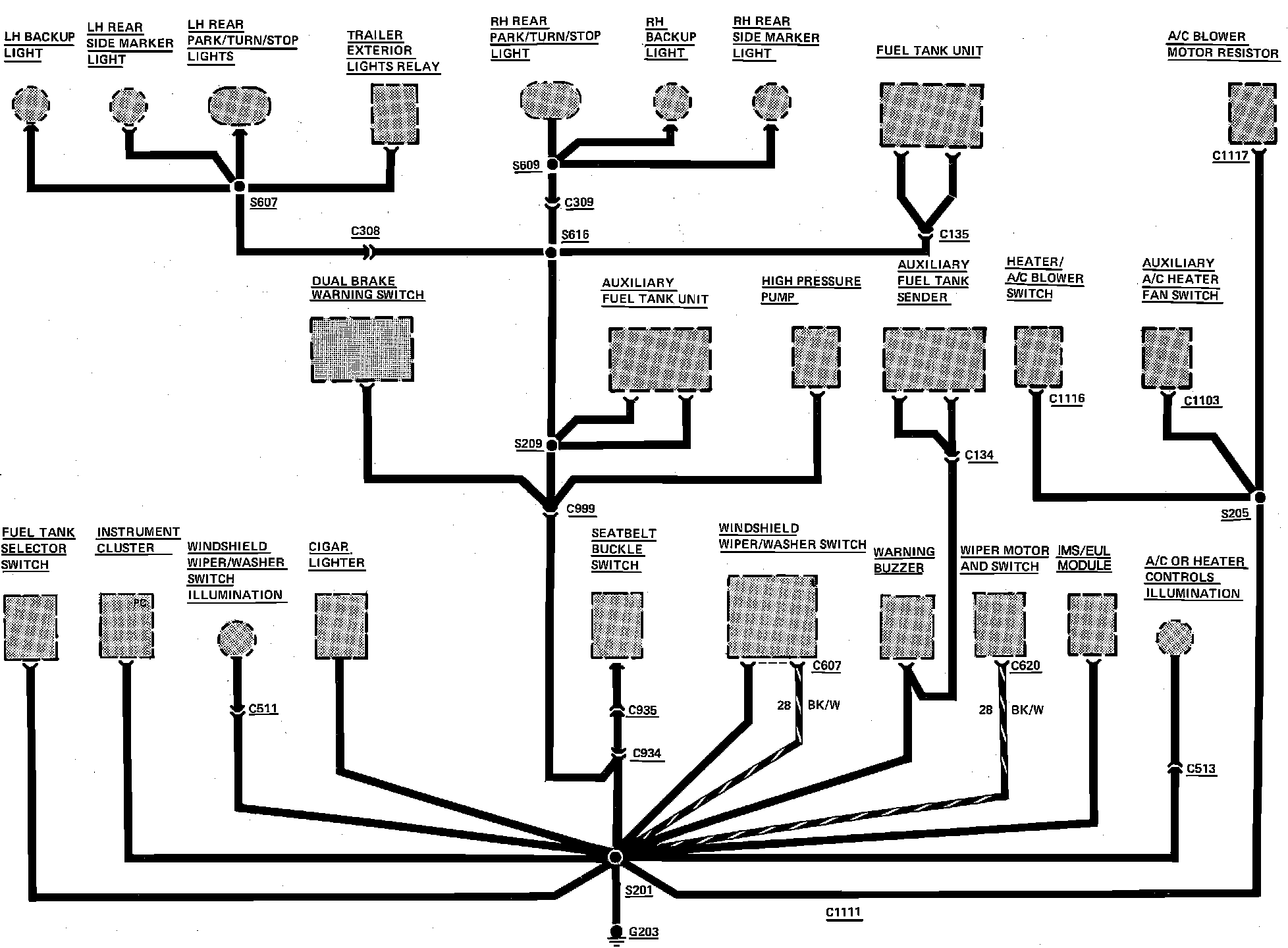 Ground Distribution. G203 — 1988 Ford E 350 Van V8-351 5.8L Service ...