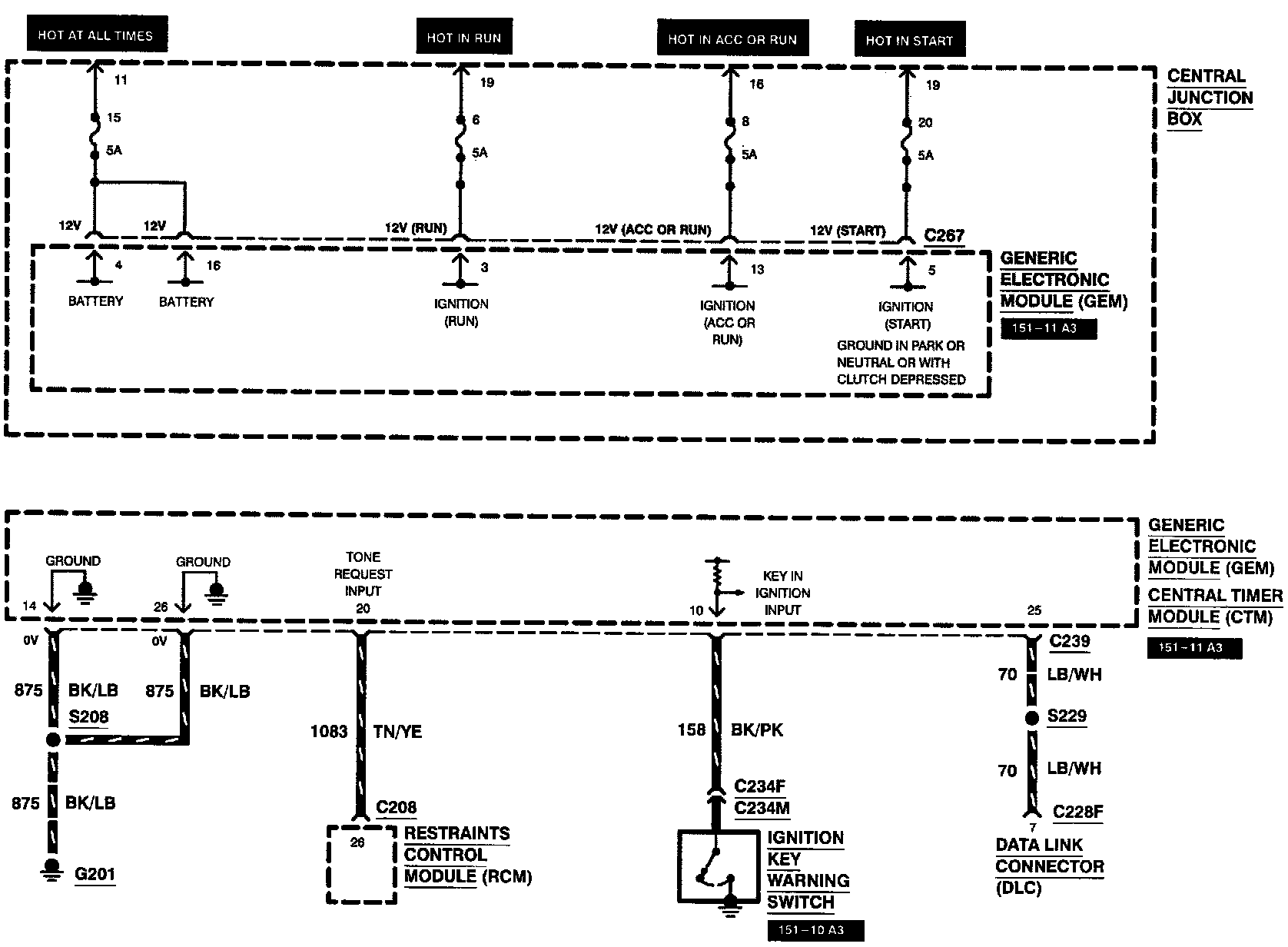 General Module — 1999 Ford F 150 4WD Pickup V8-5.4L SOHC VIN 3 Service ...