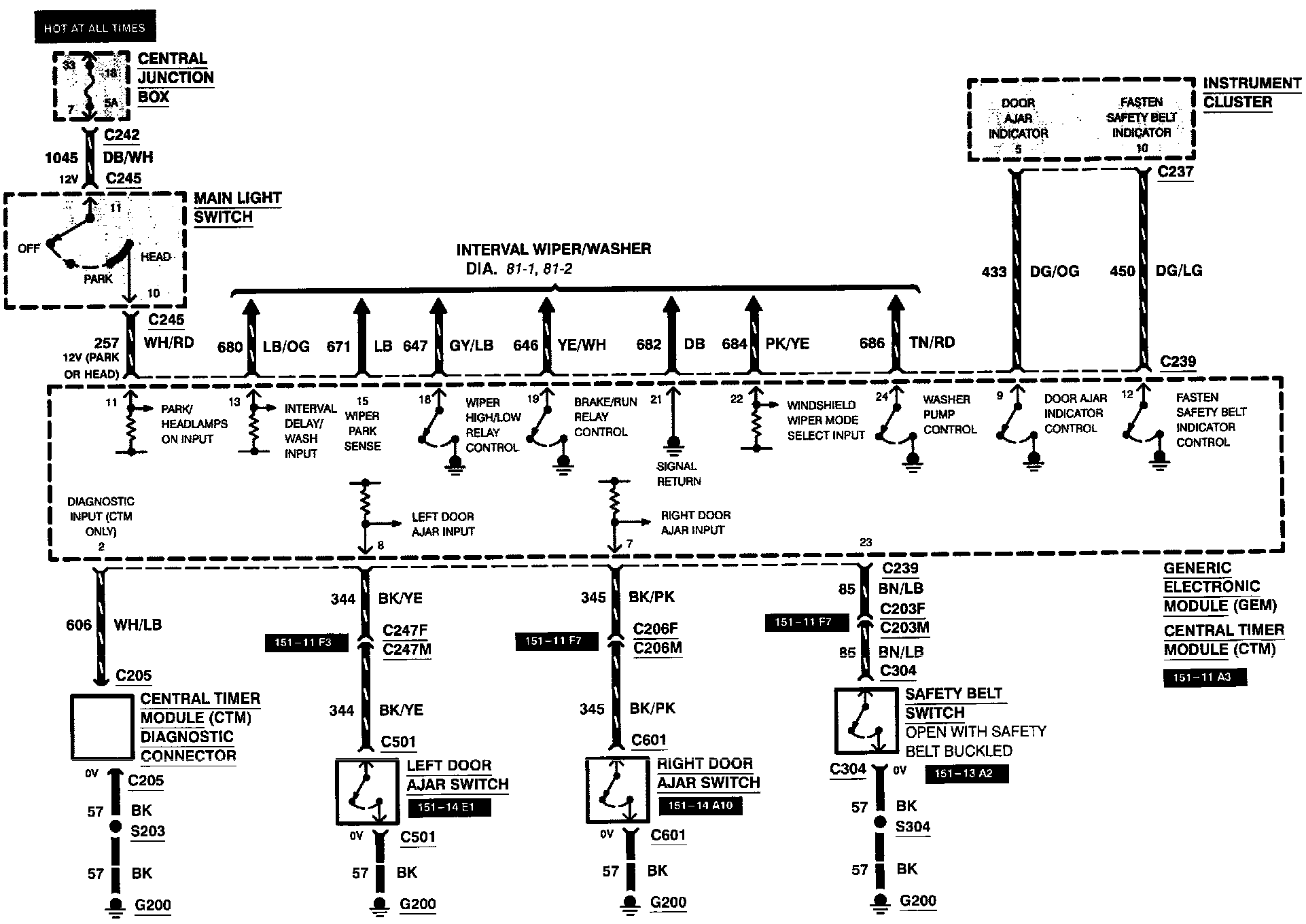 General Module — 1999 Ford F 150 4WD Pickup V8-5.4L SOHC VIN 3 Service ...