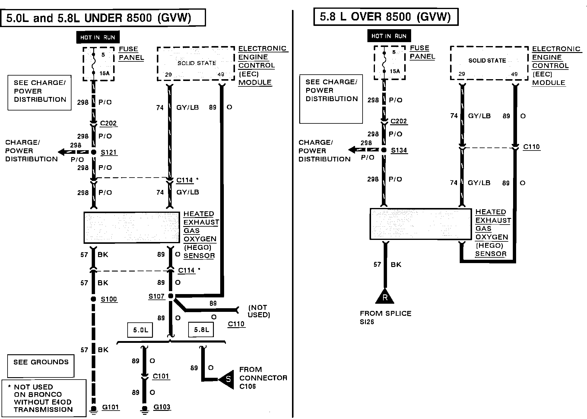 Engine Controls — 1990 Ford Truck Bronco Full Size V8-302 5.0L Service ...