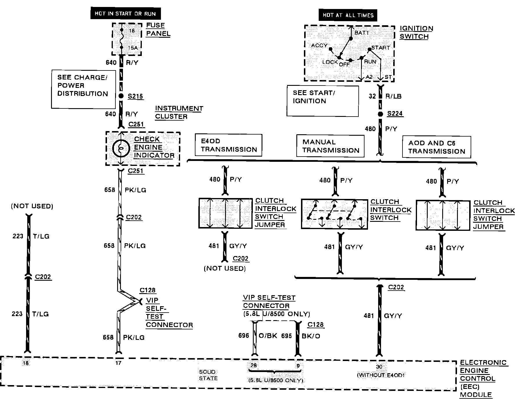 Engine Controls — 1990 Ford Truck Bronco Full Size V8-302 5.0L Service ...