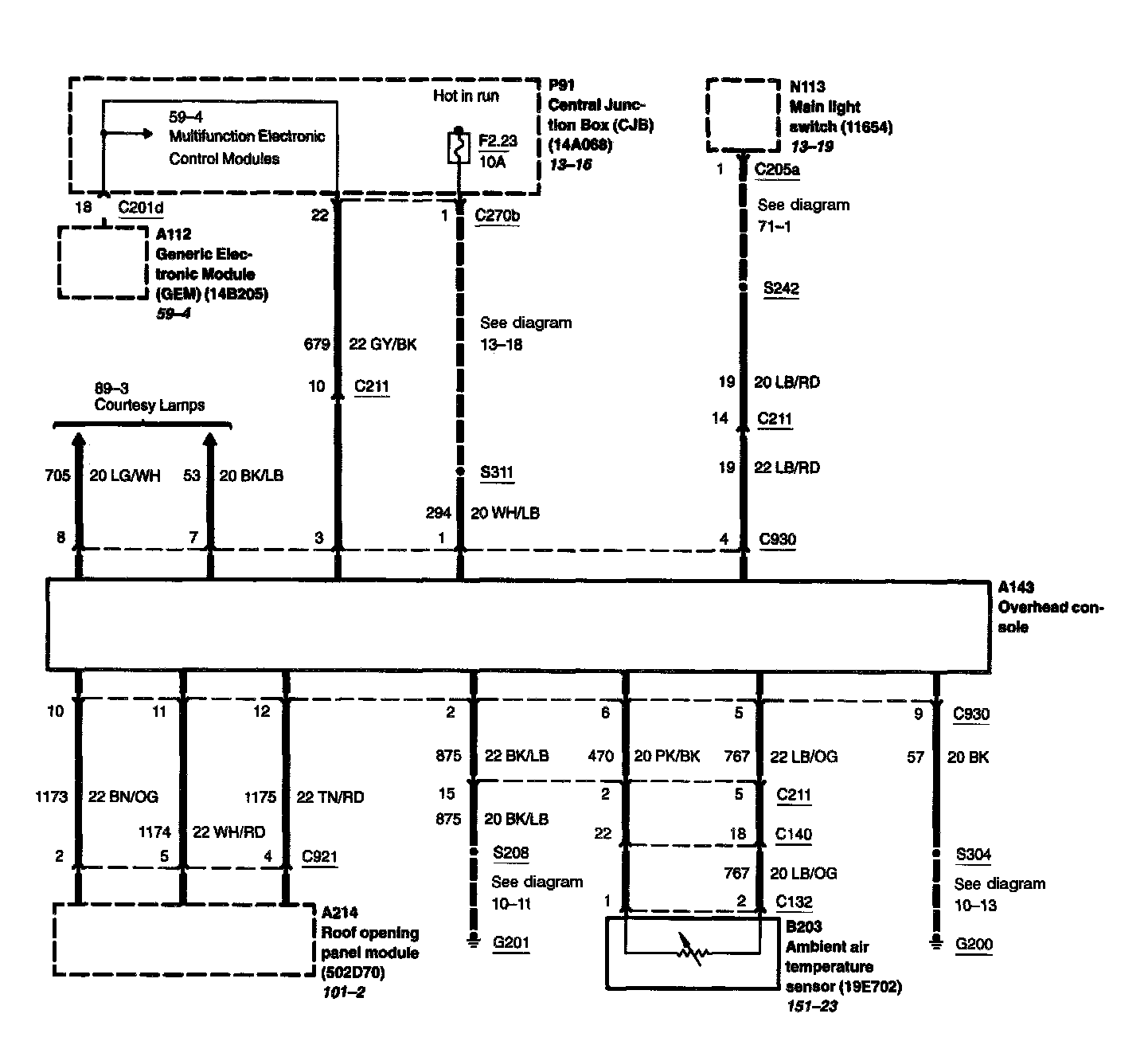 Overhead Console Diagrams — 2002 Ford F 150 4WD Pickup V6-4.2L VIN 2 ...