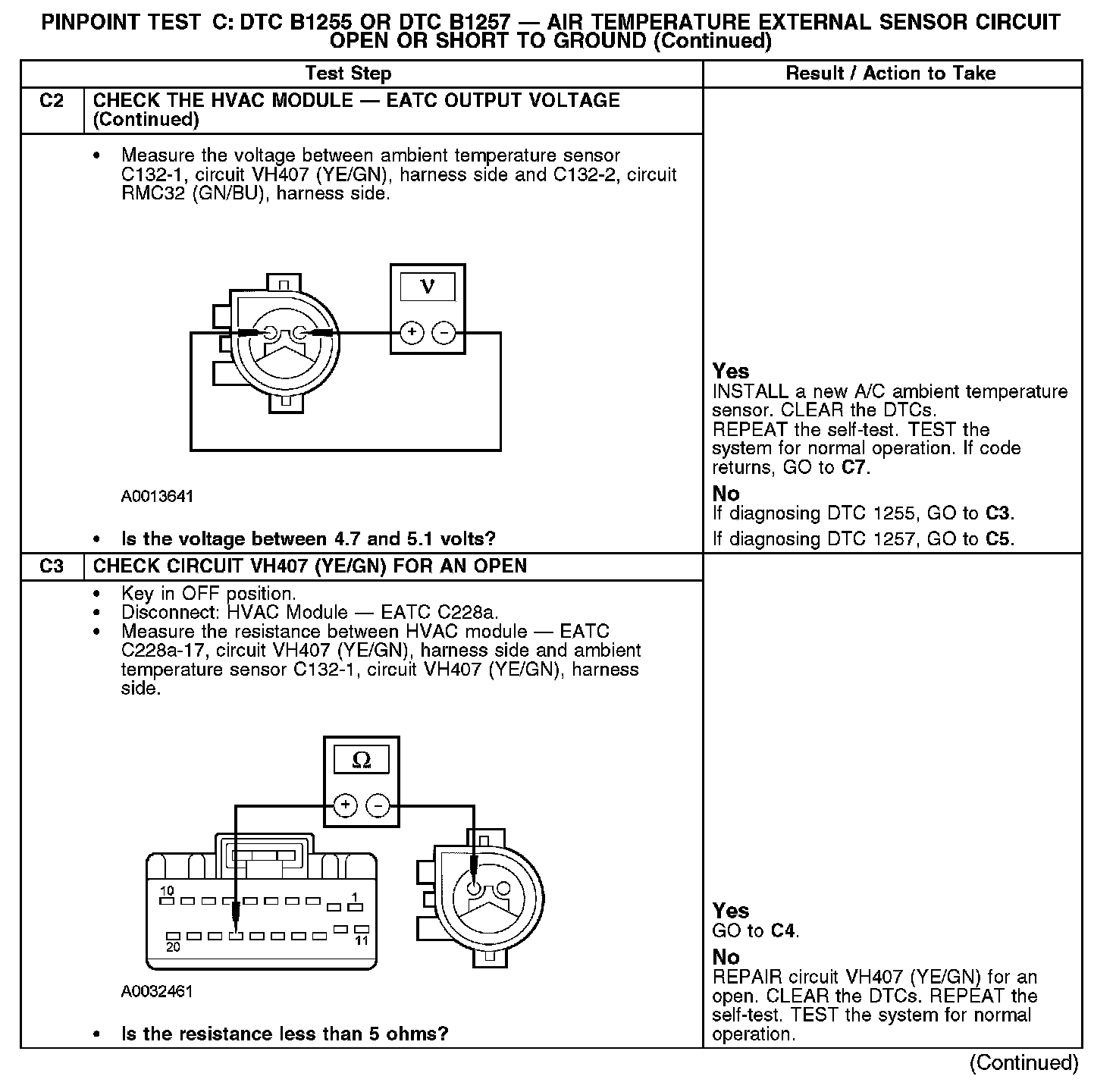 Test C: DTC B1255 Or DTC B1257 - Air Temperature External Sensor ...