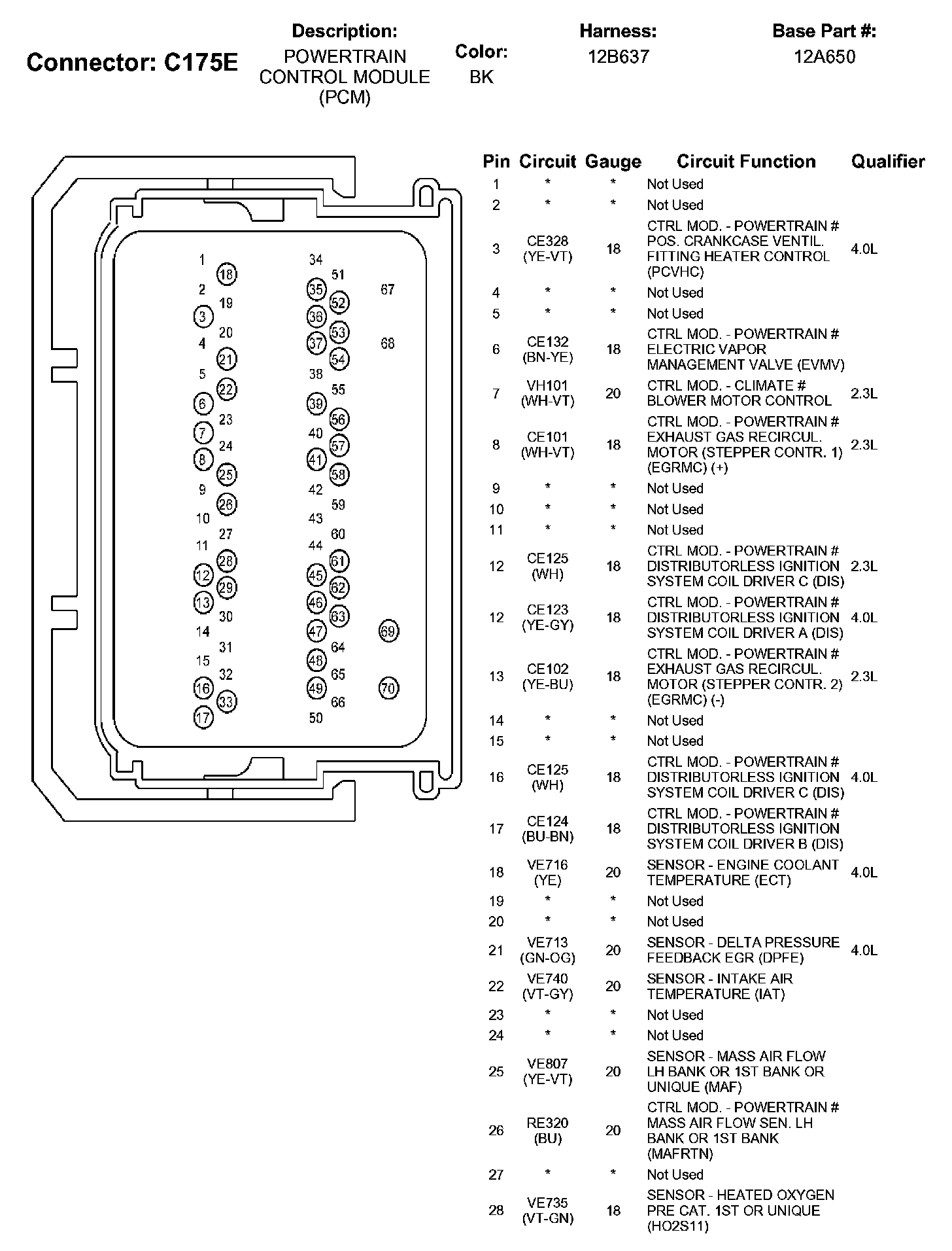 Engine Control Module: Diagrams — 2009 Ford Ranger 2WD L4-2.3L Service ...