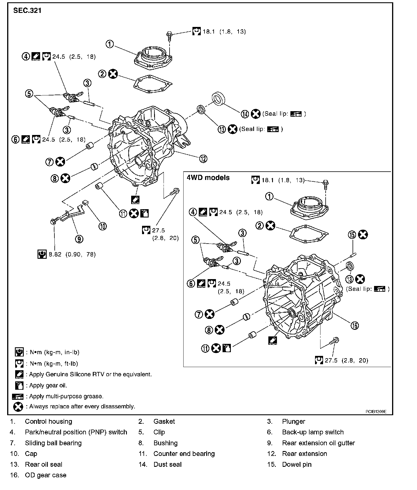 Shift Control Components — 2007 Nissan-Datsun Frontier 2WD V6-4.0L ...
