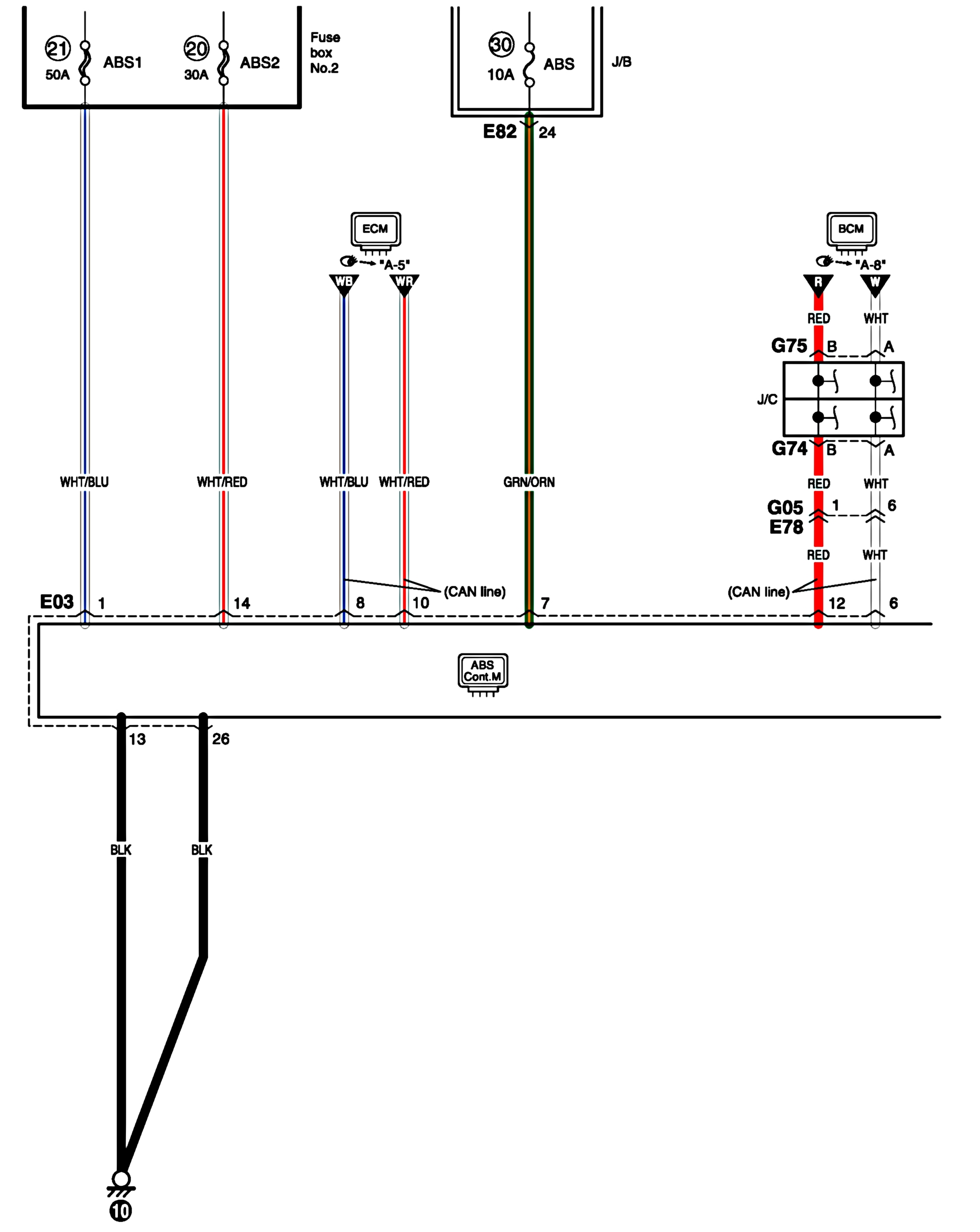 Anti-Lock Brake System Circuit Diagrams — 2006 Suzuki Grand Vitara 2WD ...
