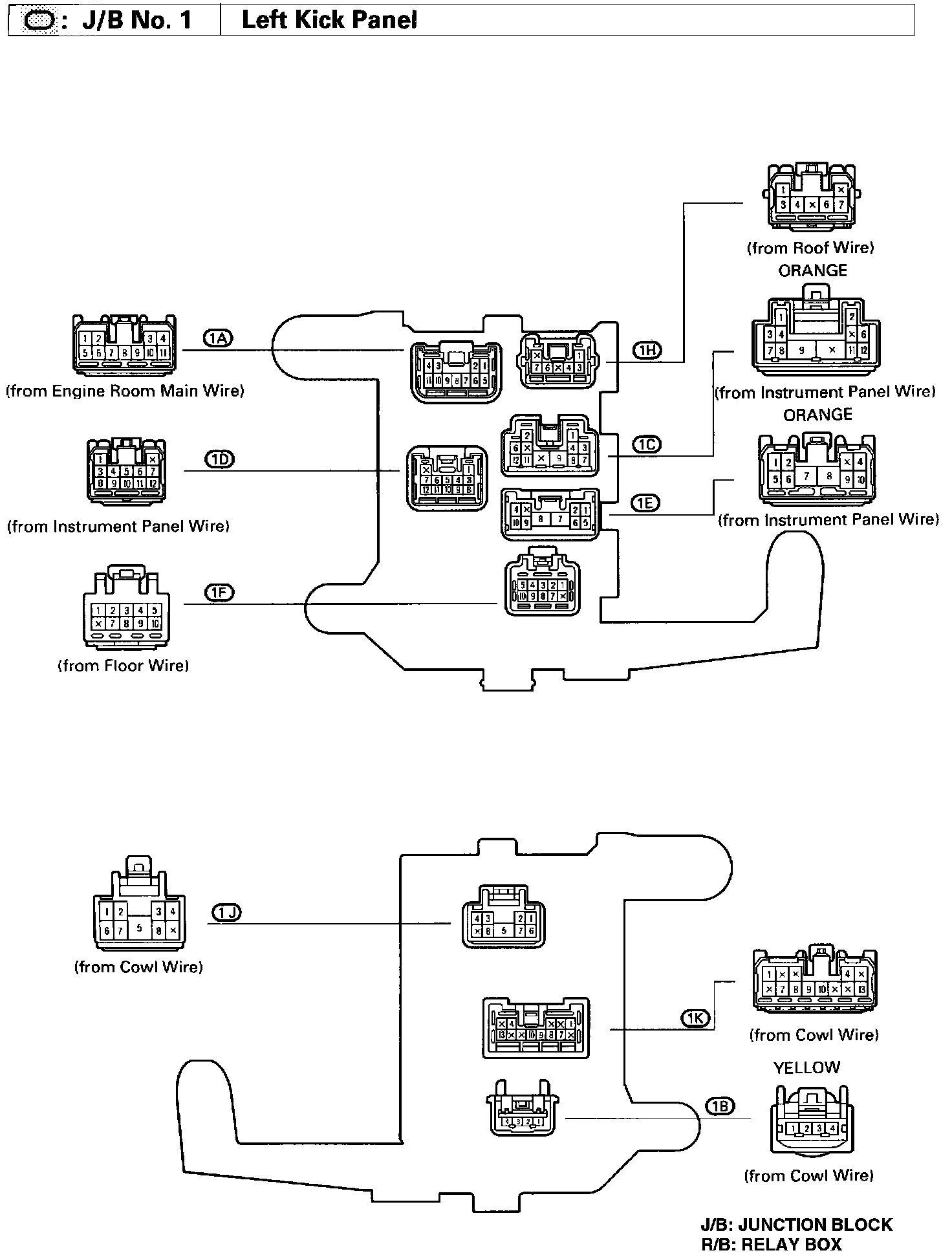 Junction Block and Wire Harness Connector — 1997 Toyota Celica GT ...