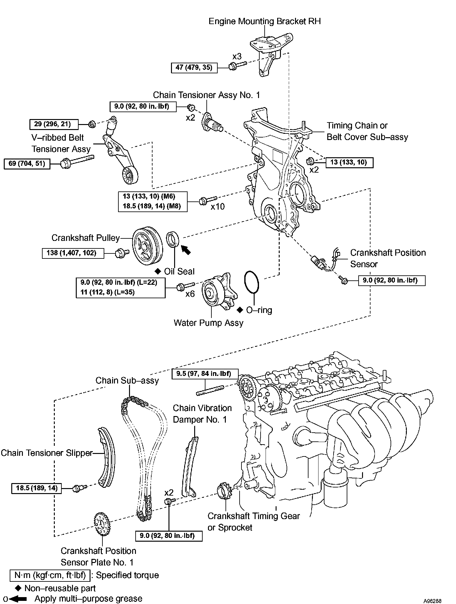 Removal and Replacement — 2005 Toyota Matrix 2WD L4-1.8L (1ZZ-FE ...