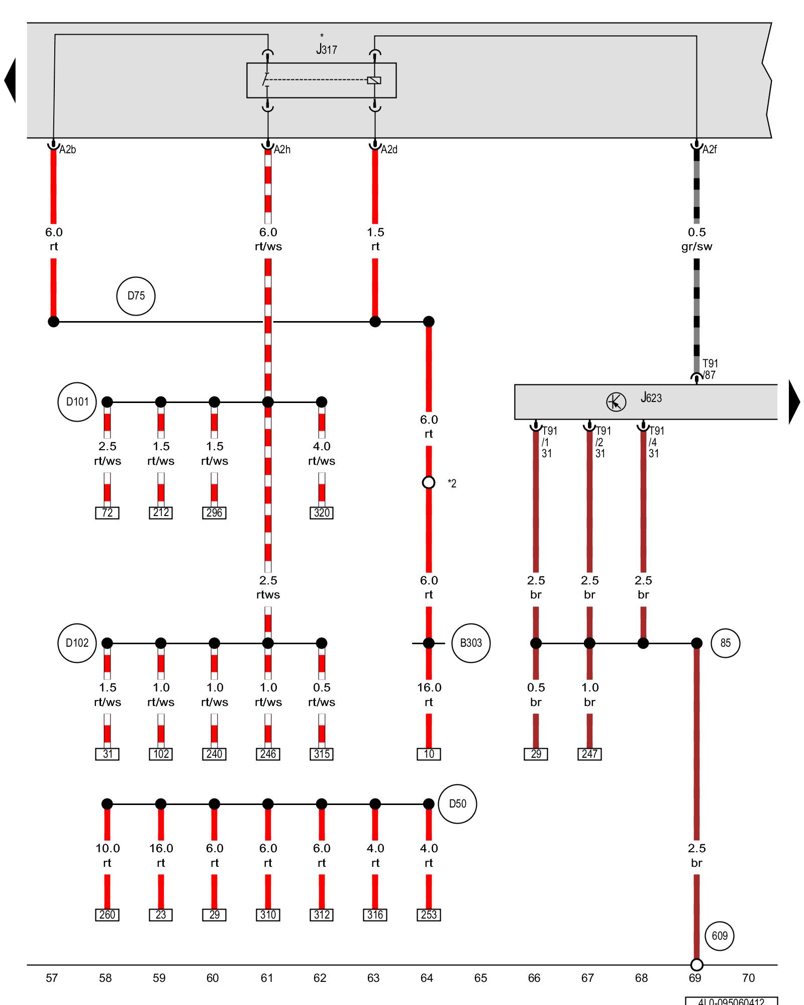 Diagram 95/6 (Tracks 57-70) — 2012 Audi Q7 Quattro (4LB) V6-3.0L DSL ...