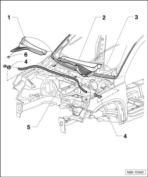 Plenum Chamber Cover — 2010 Volkswagen Tiguan 4Motion (5N1) L4-2.0L ...