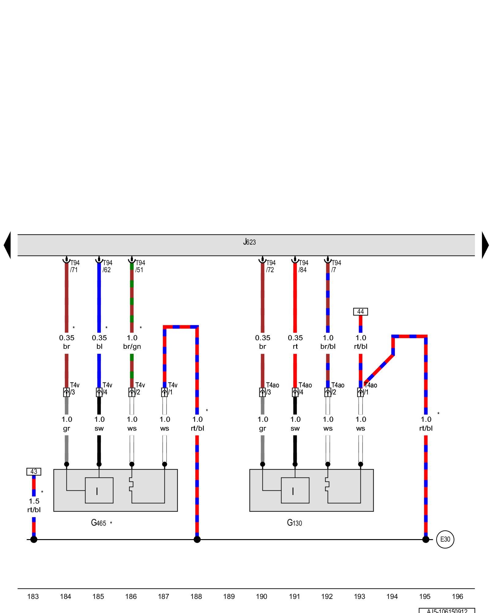 Diagram 106/15 (Tracks 183-196) — 2010 Volkswagen Golf Wagon (AJ5 ...
